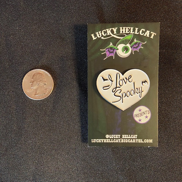 LUCKY HELLCAT I Love Spooky ENAMEL PIN – Videoshock!